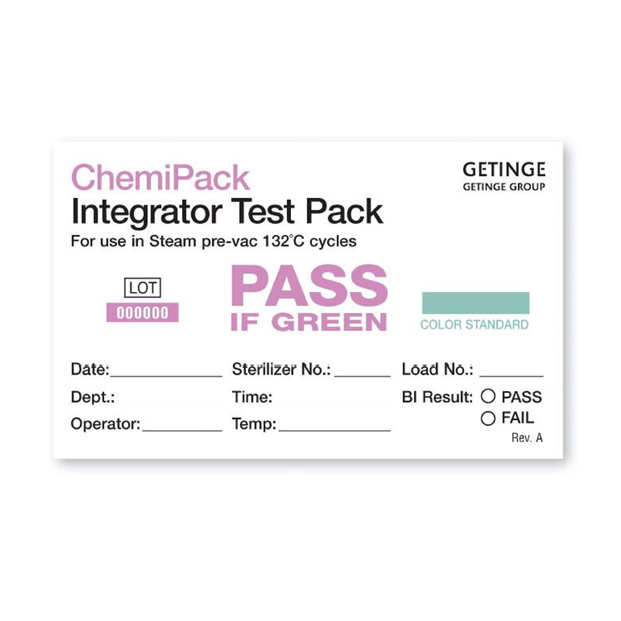 Getinge Assured CHEMIPACK Integrator Test Pack - Getinge