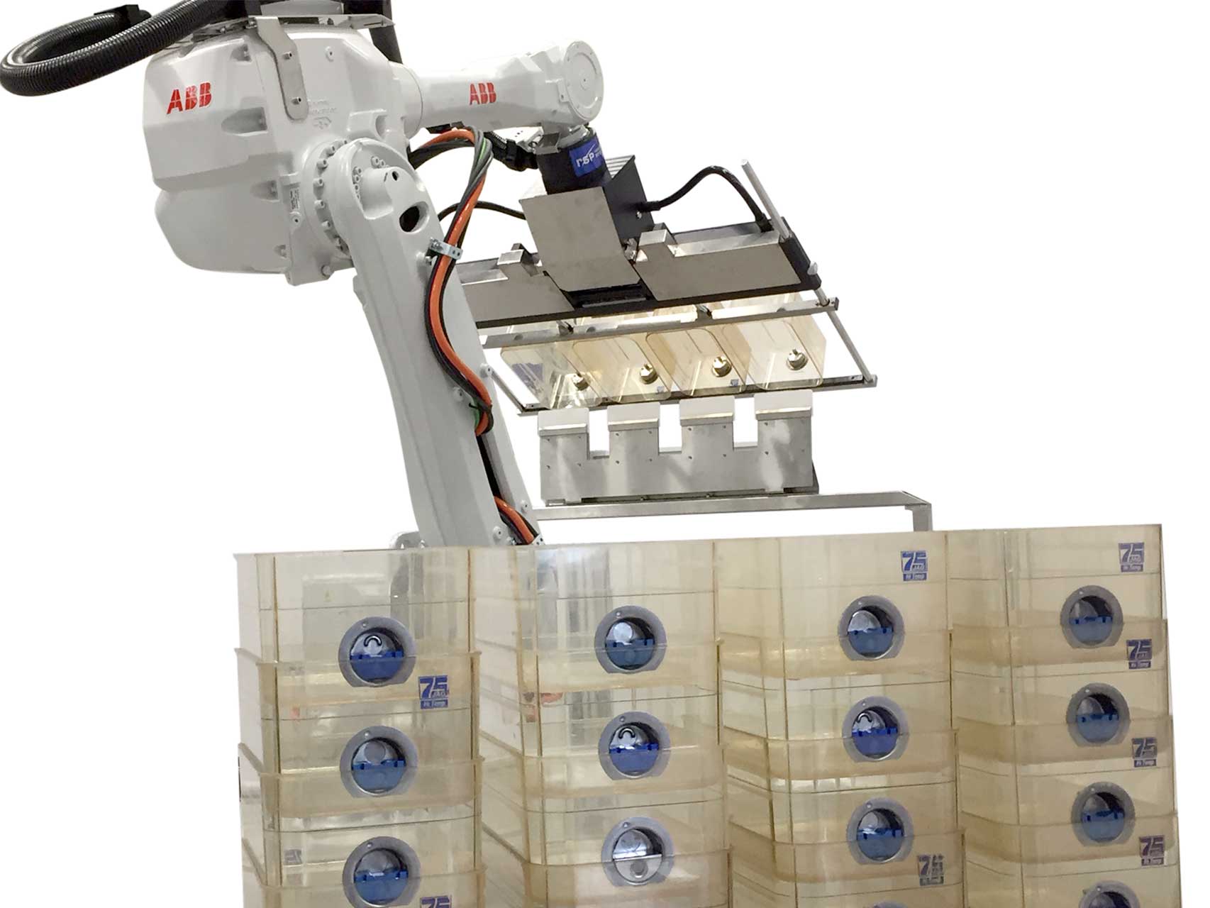 Robotic Cage Handling System for Tunnel Washers