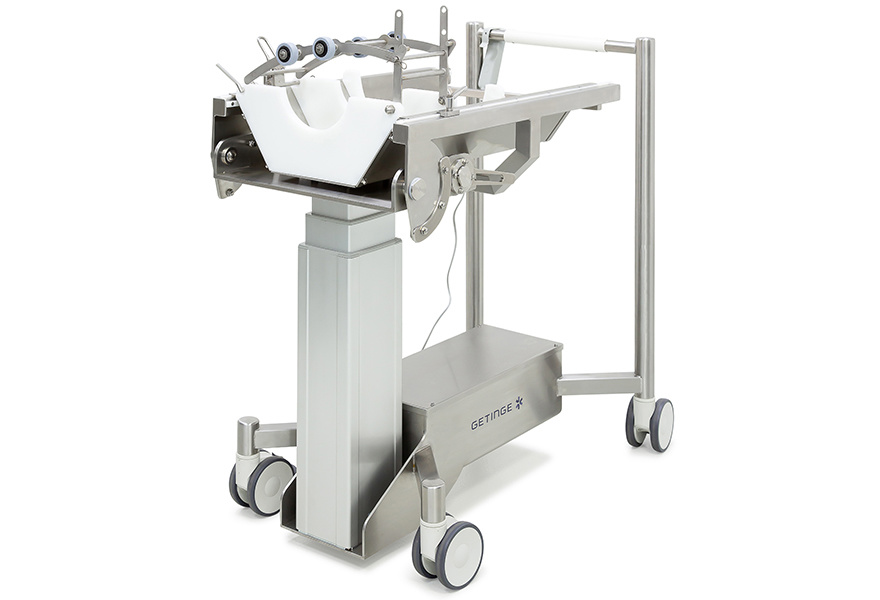Ergonomic DPTE® trolley for use with beta bags and containers - Getinge